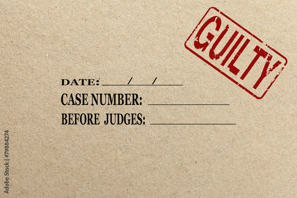 Paper texture with Guilty court folder Stock Illustration | Adobe Stock