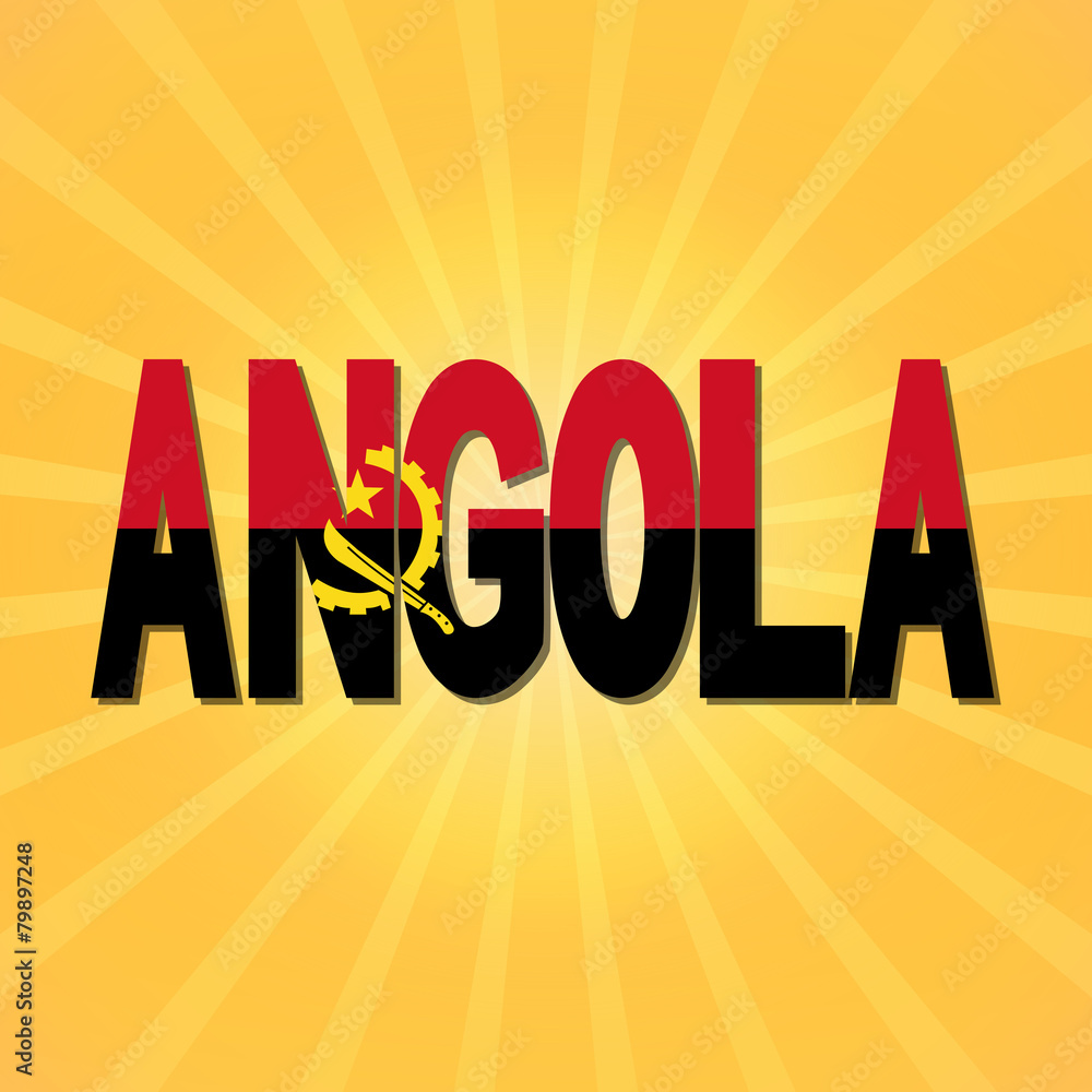 Angola flag text with sunburst illustration Stock Illustration | Adobe ...