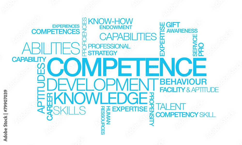 Competence development skills word tag cloud illustration Stock ...