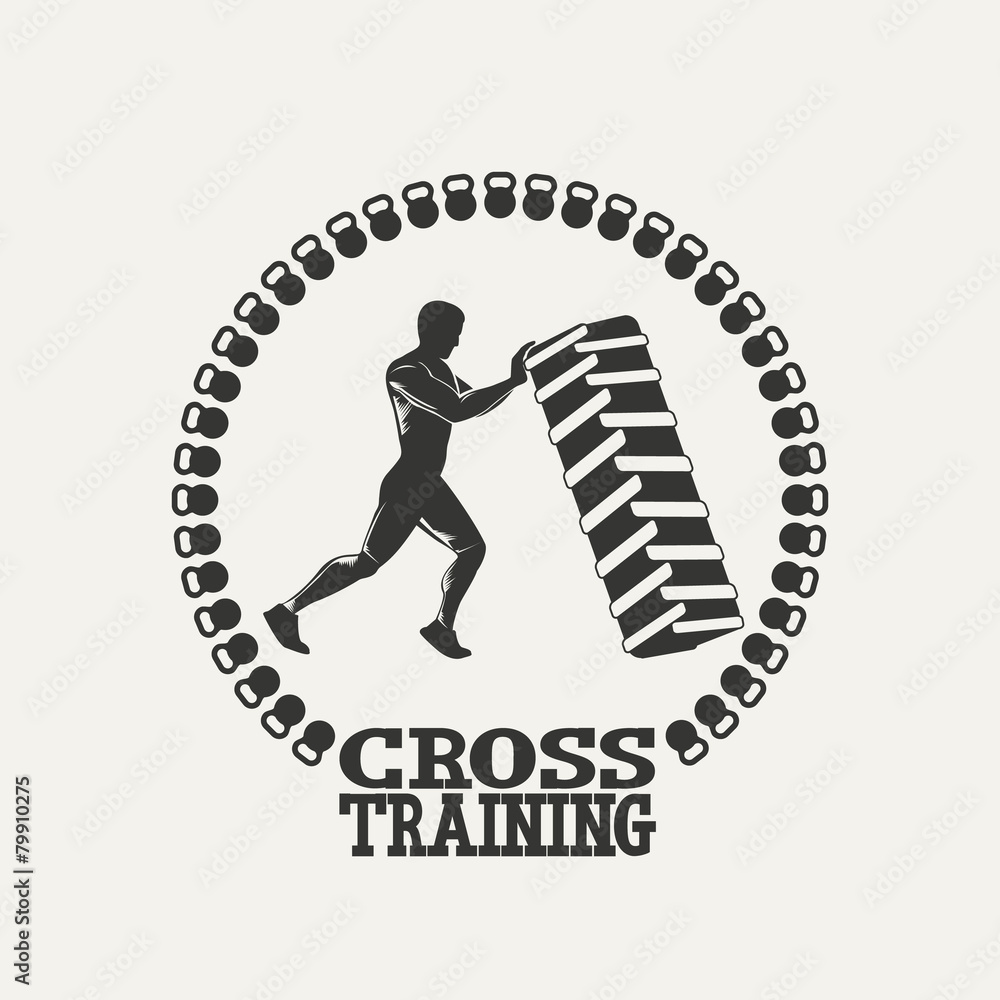 Cross Training man silhouet logo Stock Vector | Adobe Stock