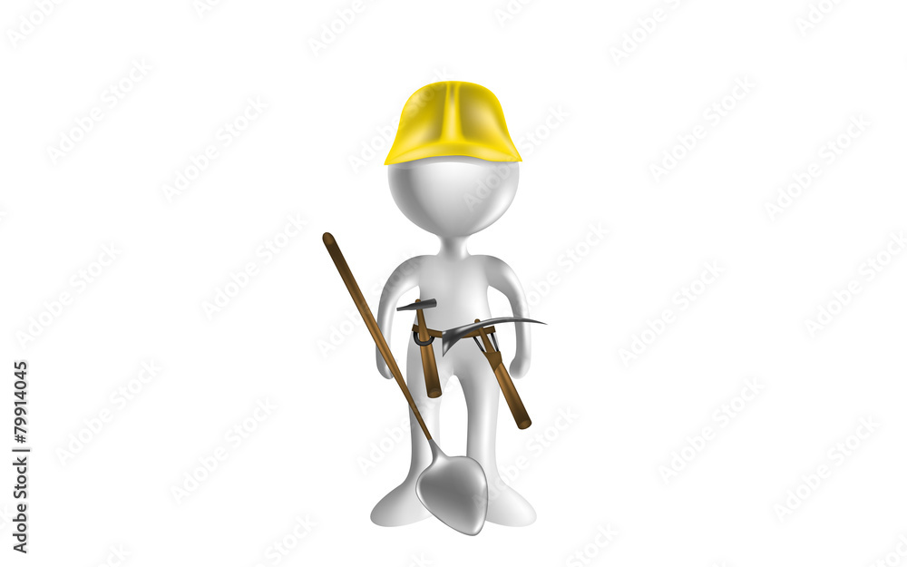 Monigote 3d obrero. vector de Stock | Adobe Stock