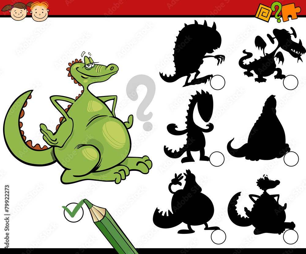 education shadows game cartoon Stock Vector | Adobe Stock