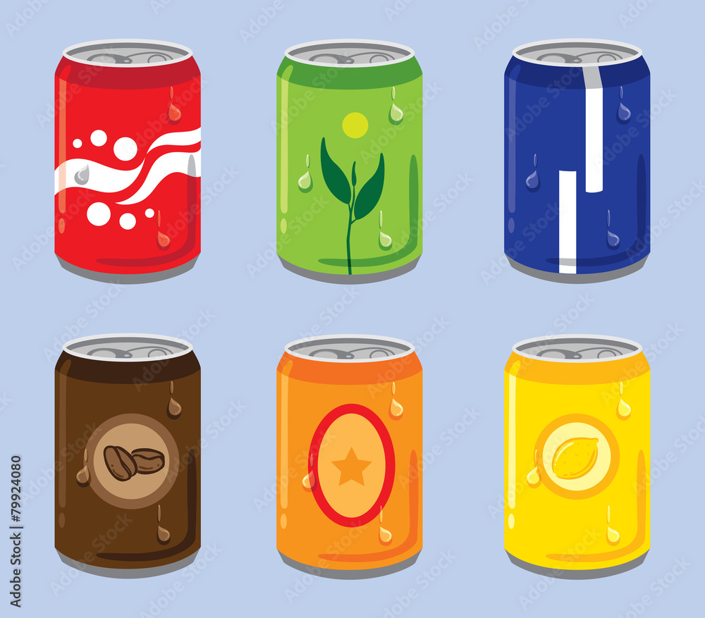 Soft Drink Cans Stock Vector | Adobe Stock