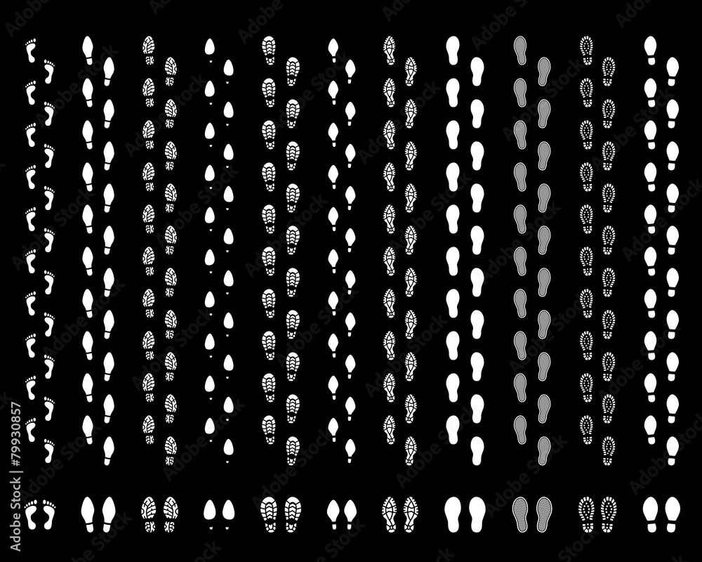 Vector footprints collection Stock Vector | Adobe Stock