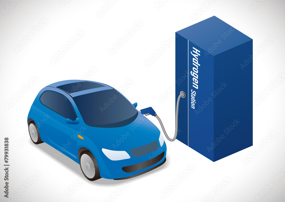 Fuel Cell Vehicle and Hydrogen Station Stock Vector | Adobe Stock