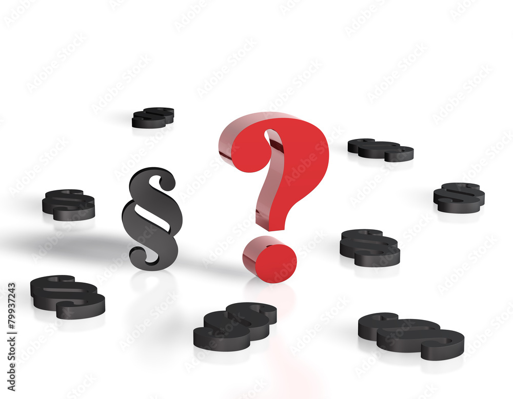 Fragezeichen Paragraf RS2. Stock Illustration | Adobe Stock