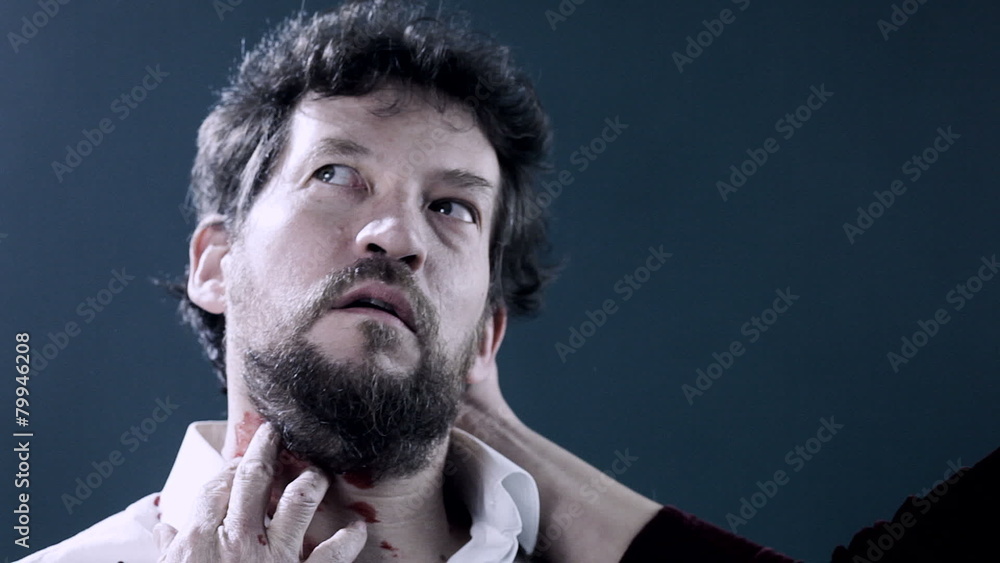 Female vampire killing man smiling Stock Video | Adobe Stock