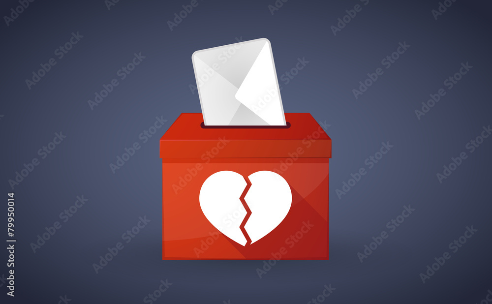 Red ballot box with a broken heart Stock Vector | Adobe Stock