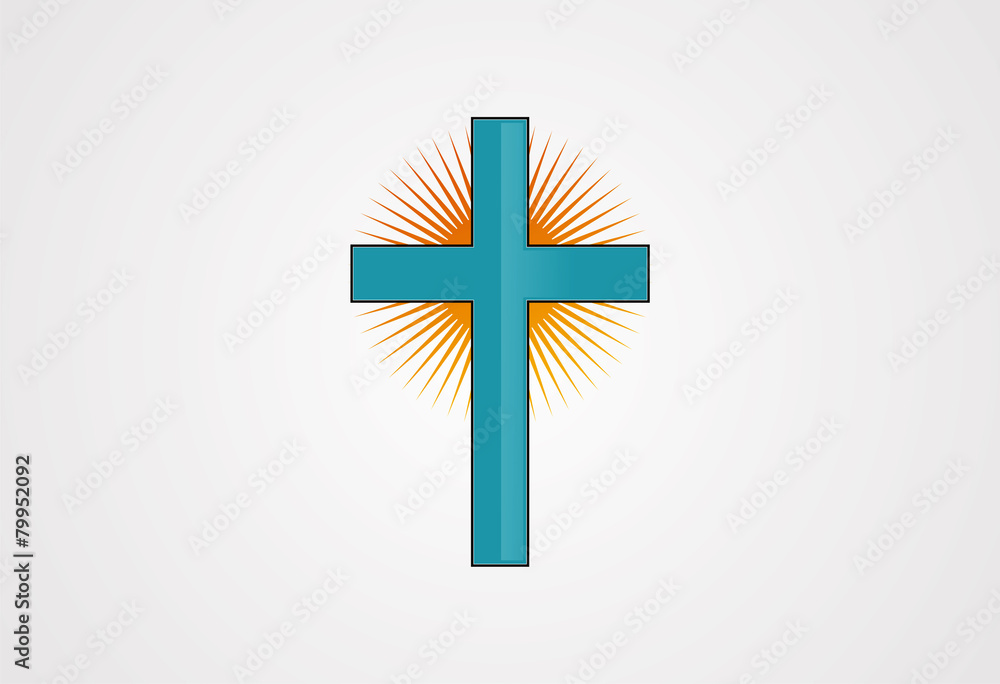 Sun cross church logo vector Stock Vector | Adobe Stock