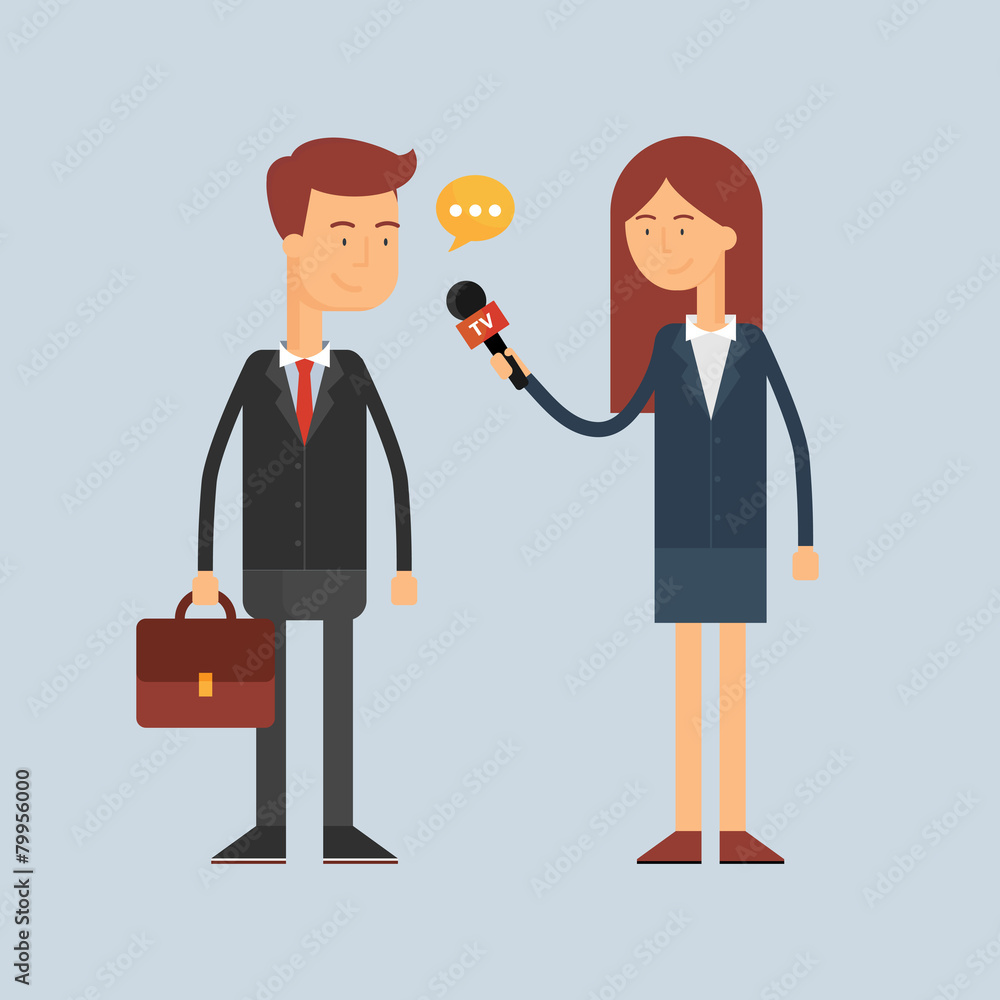 Interview vector illustration Stock Vector | Adobe Stock