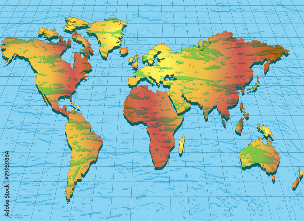 background with world map with convex structure Stock-Illustration ...