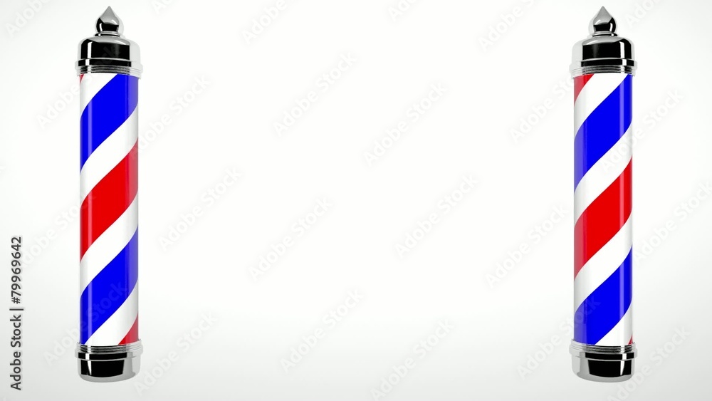 a spinning barber shop pole on white background Stock Video | Adobe Stock