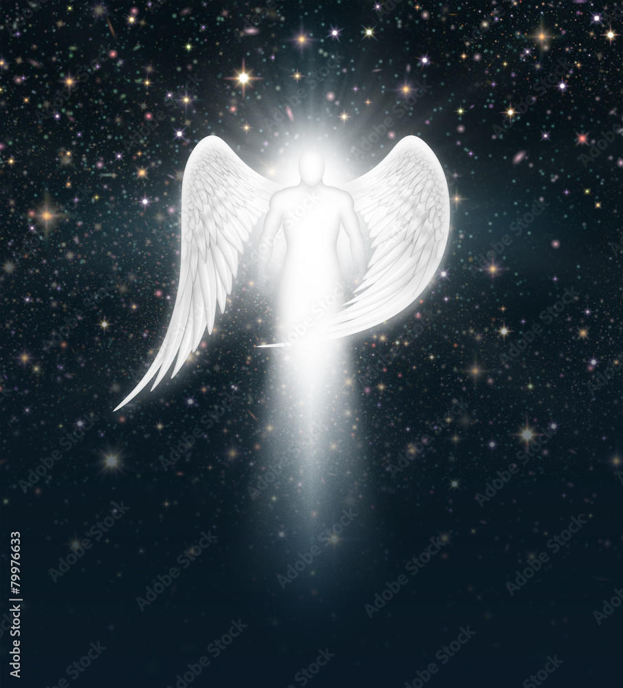 Angel in the Night Sky Stock Illustration | Adobe Stock