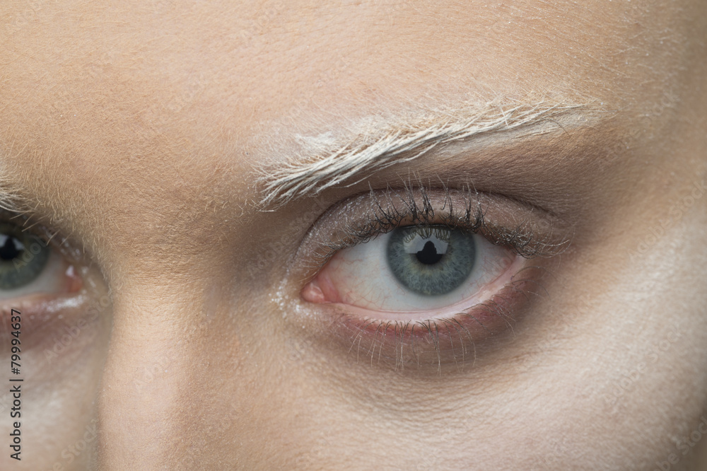 Eye of female models that have a white makeup Stock Photo | Adobe Stock
