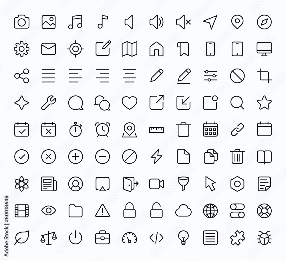 Outline vector icons for web and mobile Stock Vector | Adobe Stock