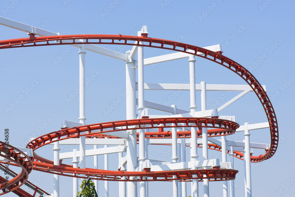 Roller coaster steel structure track. Stock Photo | Adobe Stock