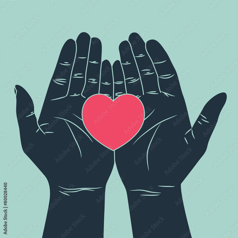 hand giving love symbol Stock-Vektorgrafik | Adobe Stock