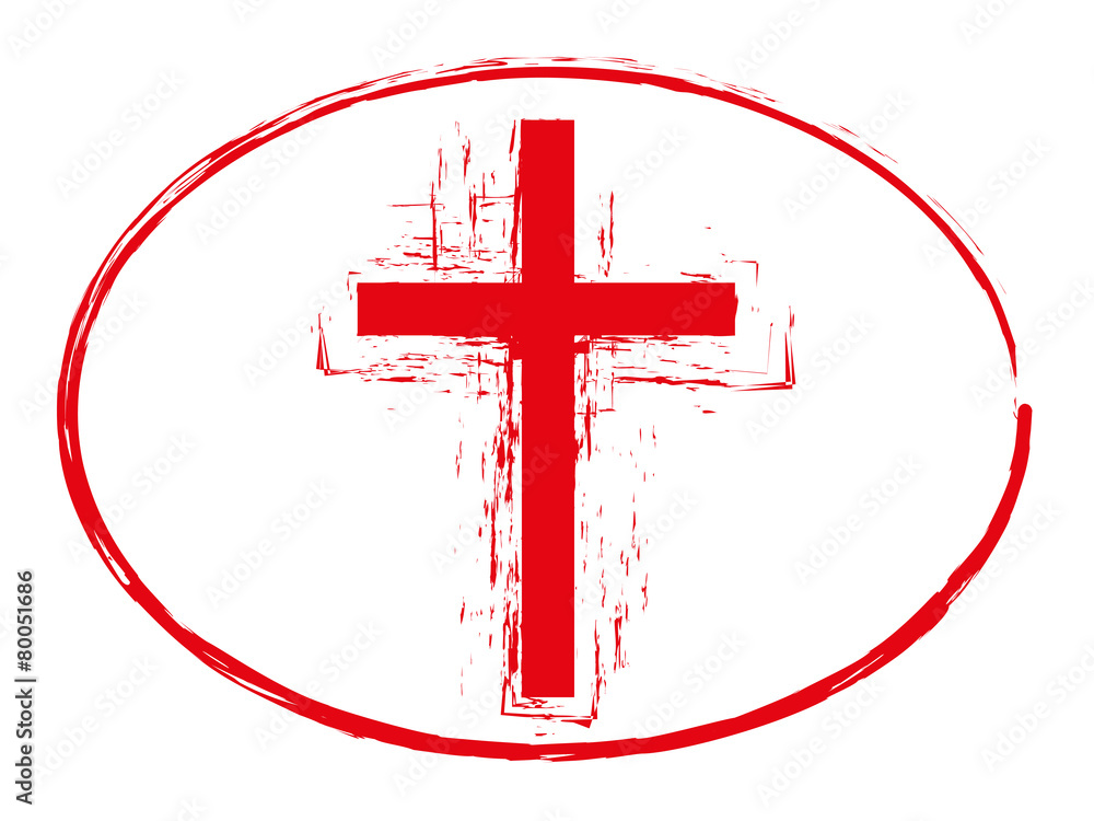 red jesus cross symbol grunge style Stock Vector | Adobe Stock