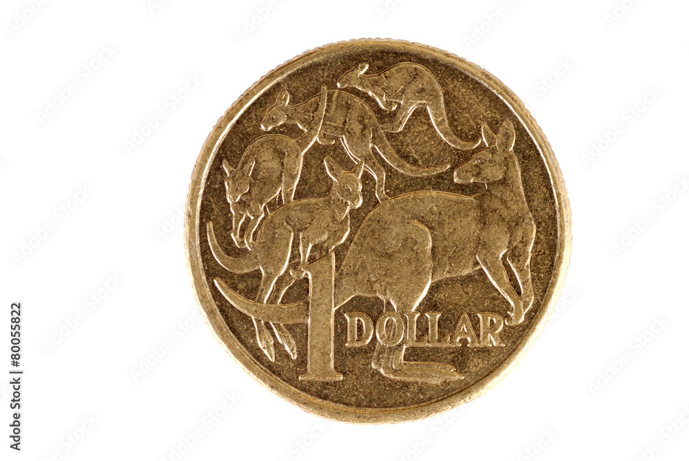 Australian dollar coin front view isolated on white background photo ...