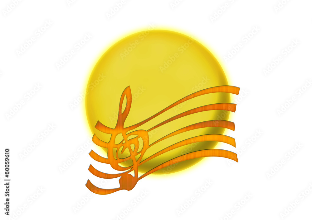 Musiknote mit Sonne / Music Sheet Stock-Illustration | Adobe Stock