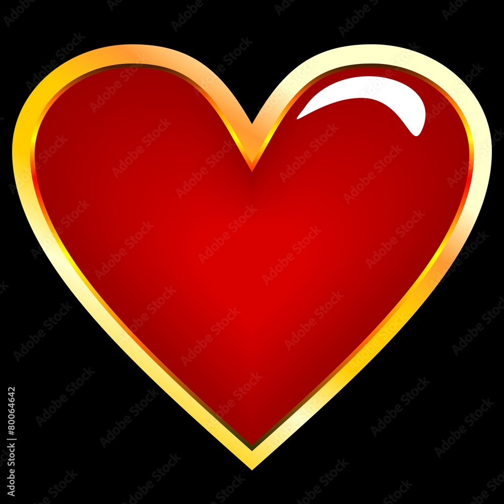 Realistic illustration of golden heart Stock Illustration | Adobe Stock