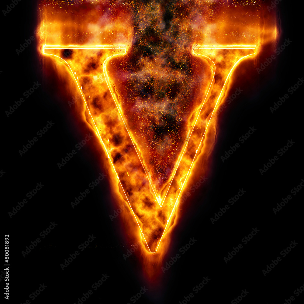 Letter V Fire Images