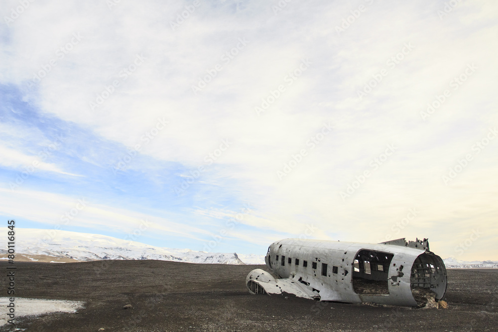 Foto Stock il relitto aereo precipitato in Islanda a Sólheimasandur ...