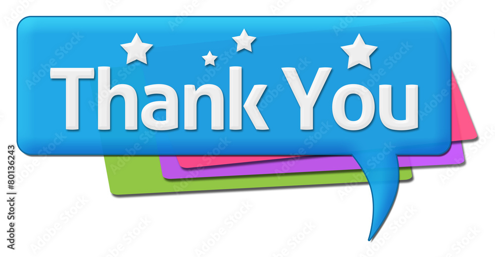 Thank You With Colorful Comment Symbol Stock Illustration | Adobe Stock