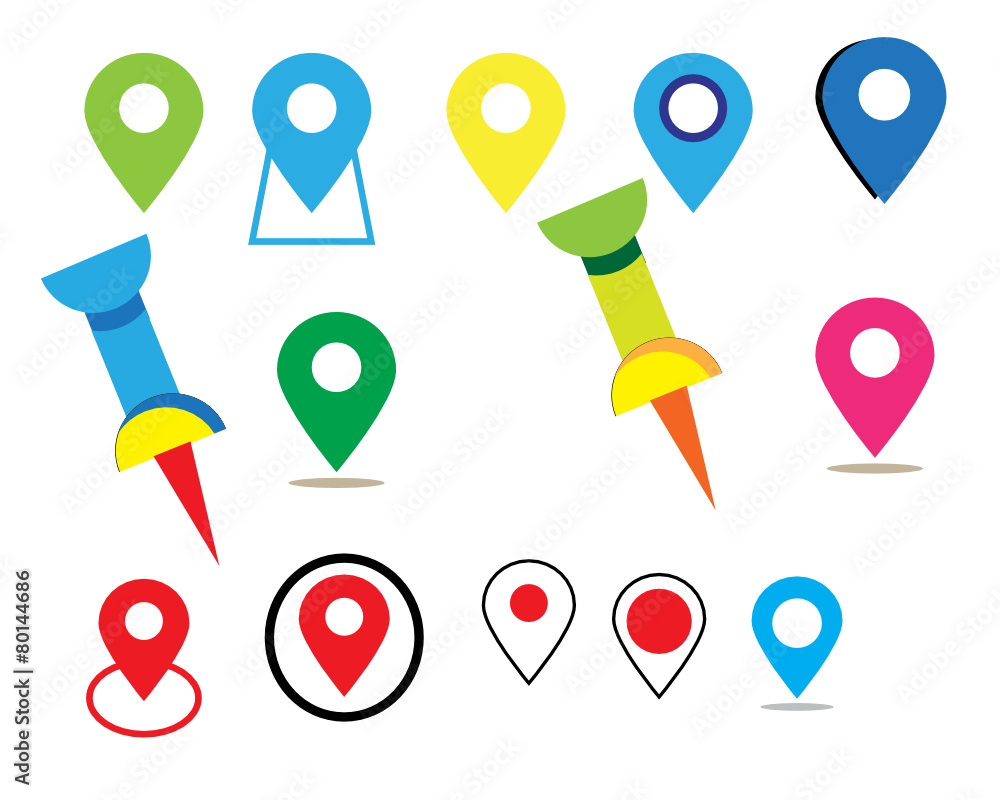 Map icon and Location Icons Stock Vector | Adobe Stock