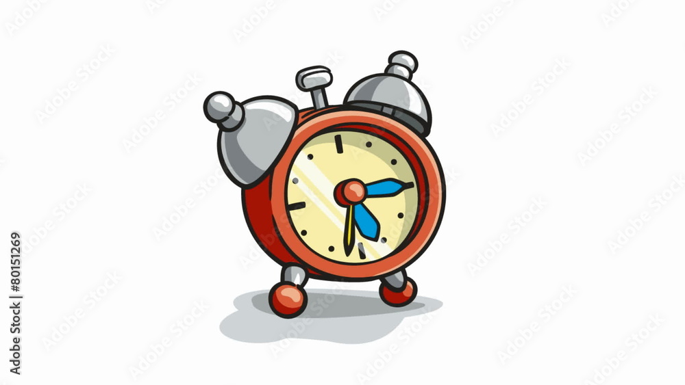 alarm clock ringing cartoon animation with alpha Stock Video | Adobe Stock