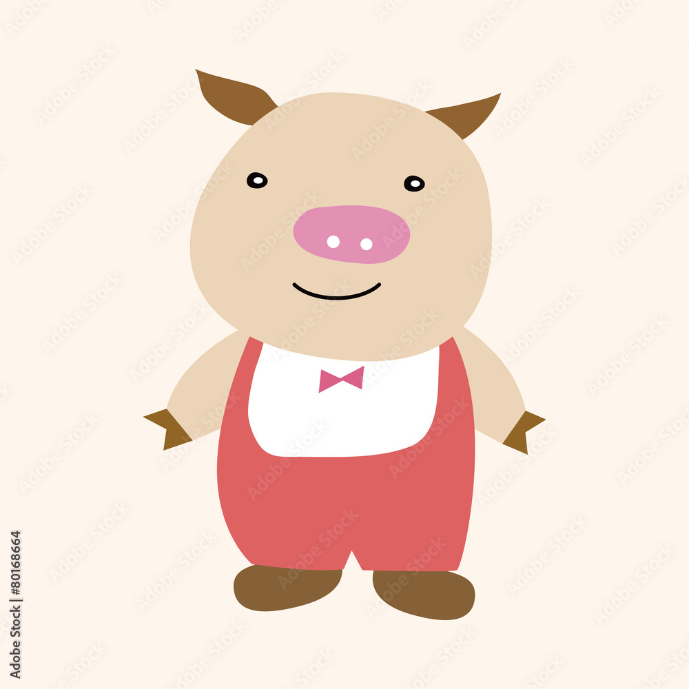 Three Little Pigs theme elements Stock Vector | Adobe Stock