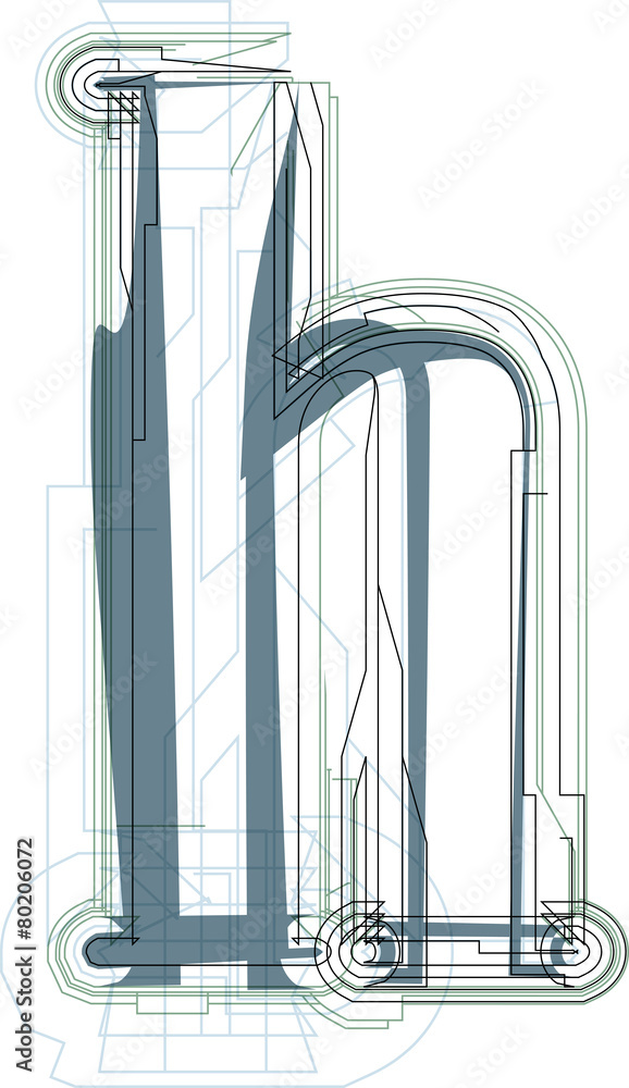 Font illustration LETTER h Stock Vector | Adobe Stock