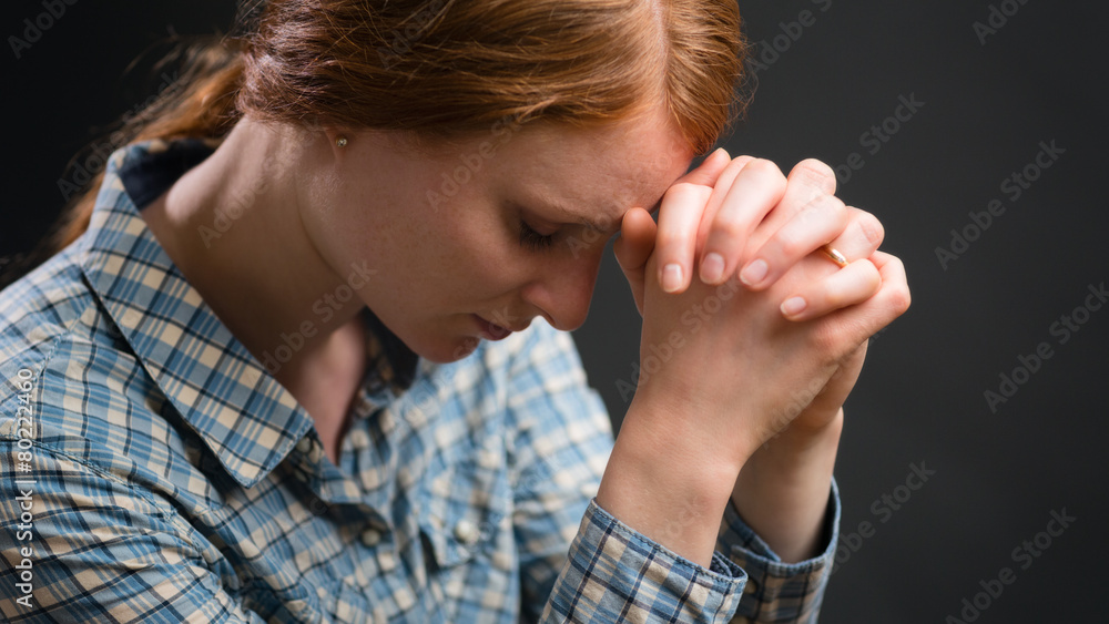 Christian Woman Praying Stock Photo | Adobe Stock