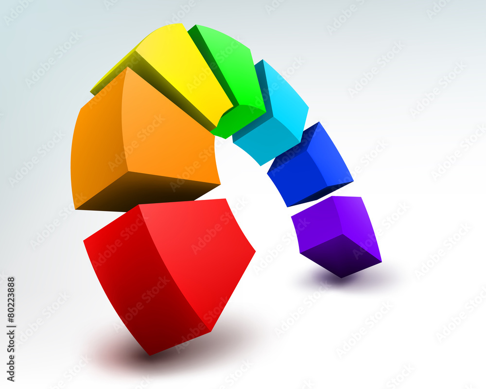 Vector illustration of 3d shape on white background Stock Vector ...