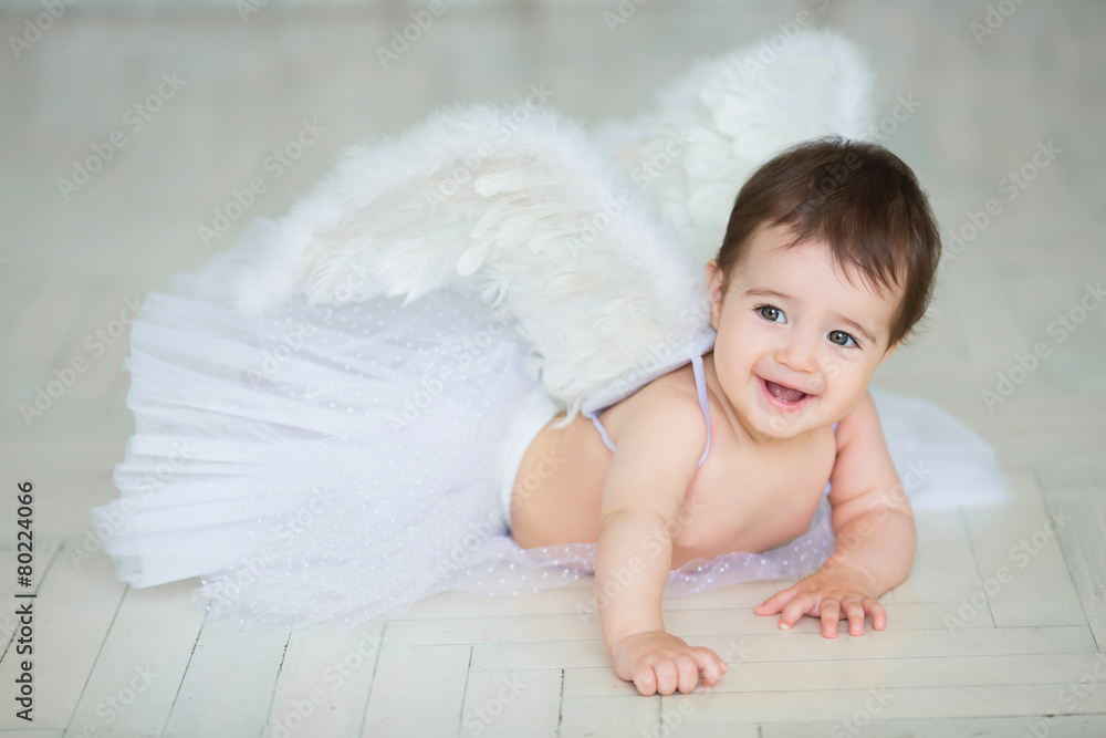 Little baby angel Stock Photo | Adobe Stock