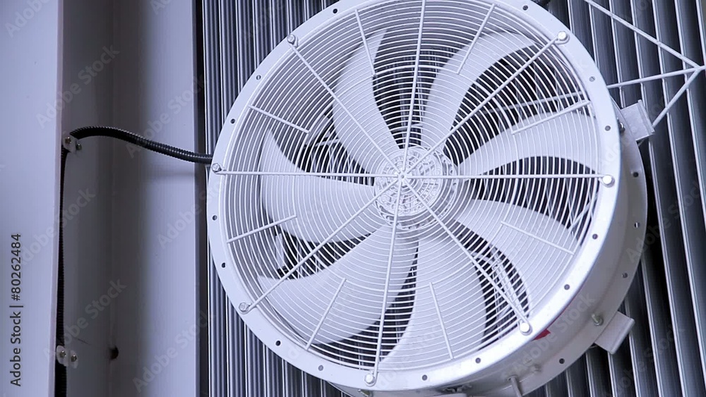 A fan rotates at power transformer at electric substation Stock Video ...