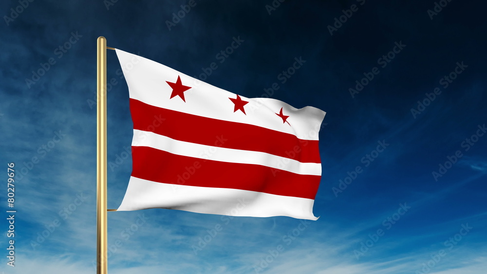 washington dc flag slider style. Waving in the win with cloud Stock ...