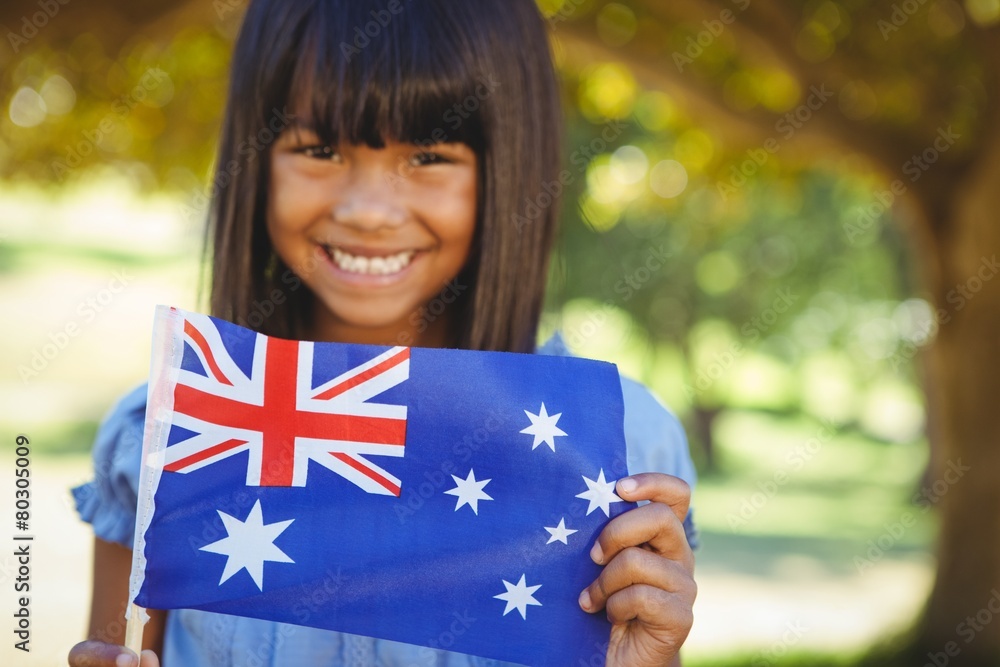Cute little girl with australian flag Stock Photo | Adobe Stock