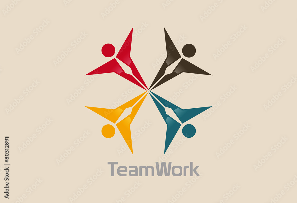 Teamwork logo vector Stock Vector | Adobe Stock