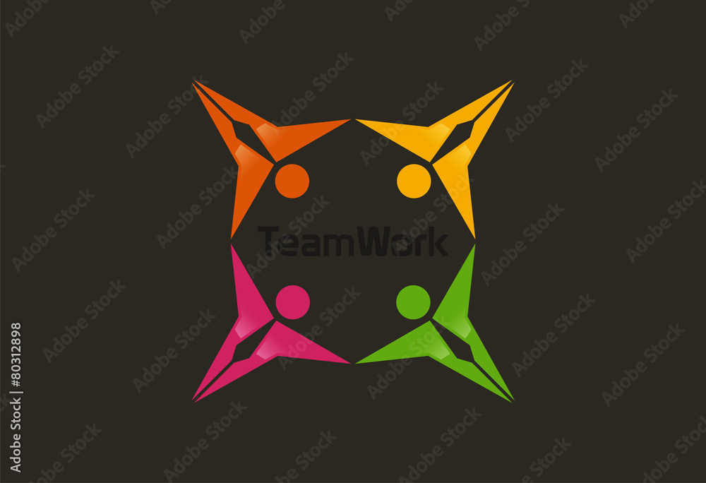 Teamwork logo vector Stock Vector | Adobe Stock