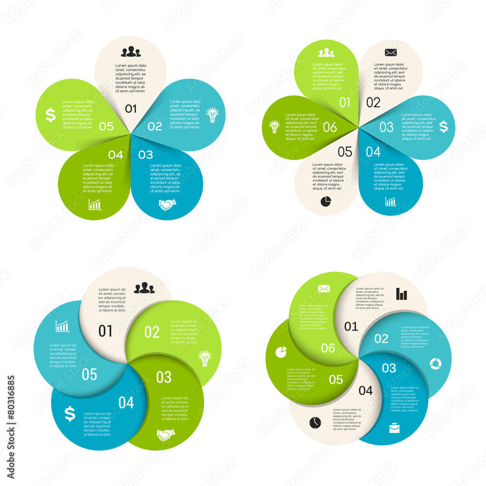 Vector circle infographics set. Template for cycle diagram Stock Vector ...