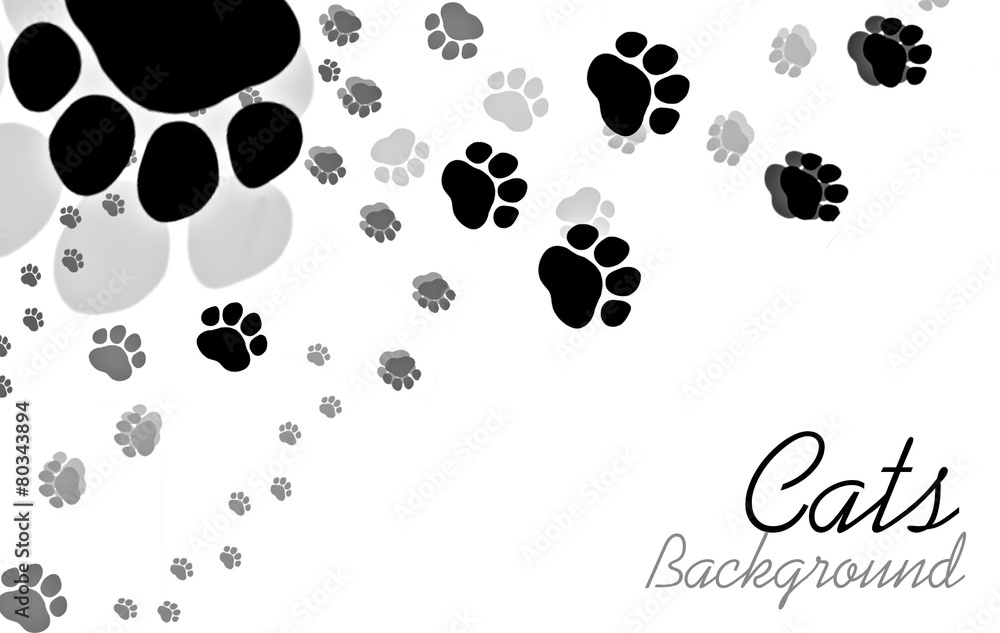Cats paw background with sample text Stock Illustration | Adobe Stock