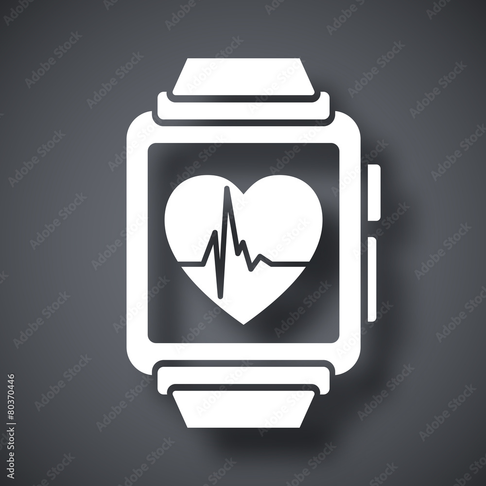 Vector smart watch with health app icon Stock Vector | Adobe Stock