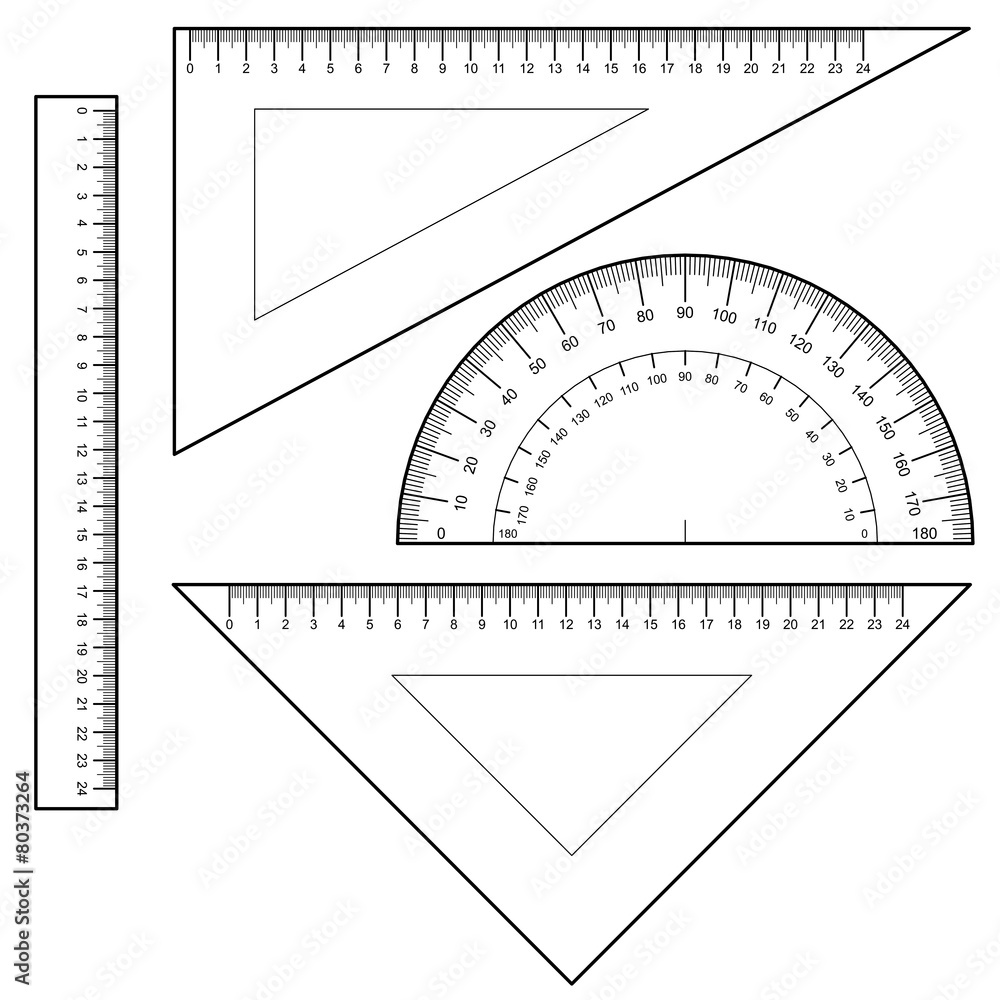 Protractor Ruler set Vector Stock Vector | Adobe Stock