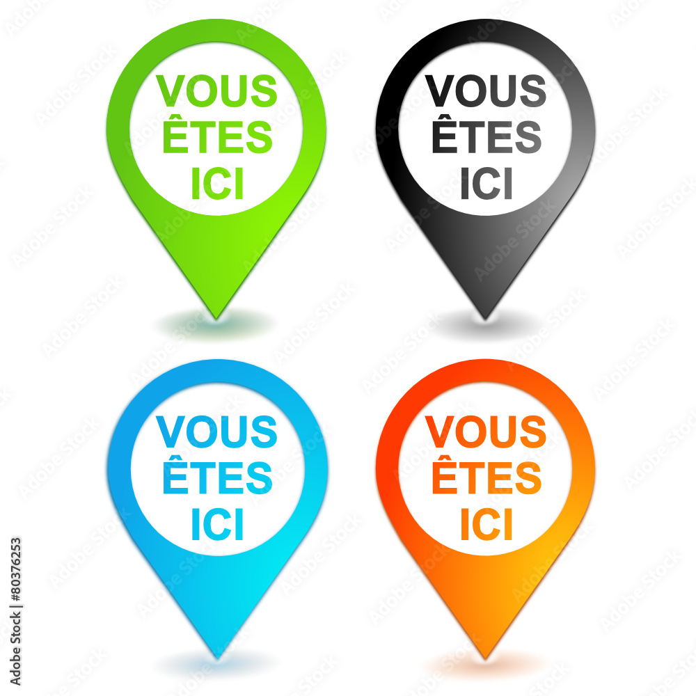 vous êtes ici sur symbole géolocalisation 4 couleurs Stock Vector ...