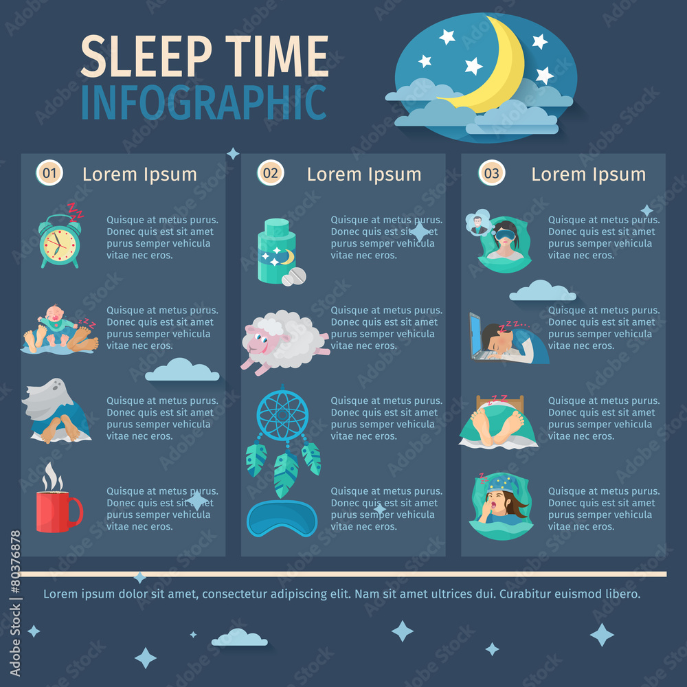Sleep Time Infographics Stock Vector | Adobe Stock