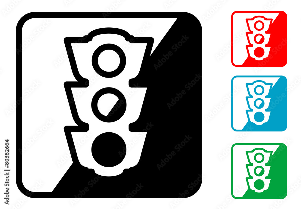 Icono simbolo semaforo en varios colores Stock Vector | Adobe Stock