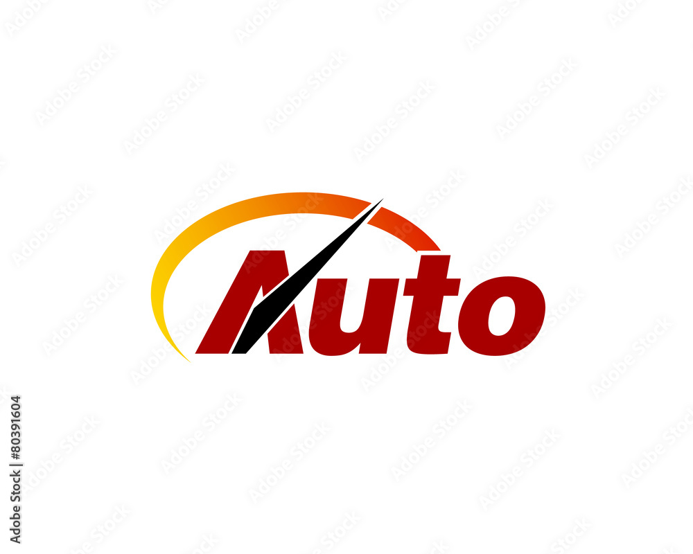 wordmark logo of word auto and simple speed gauge curve Stock Vector ...