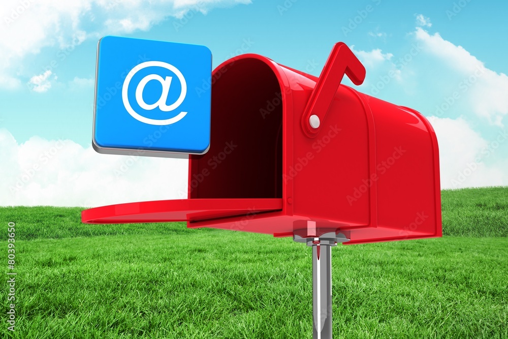 Composite image of red email postbox Stock-Illustration | Adobe Stock
