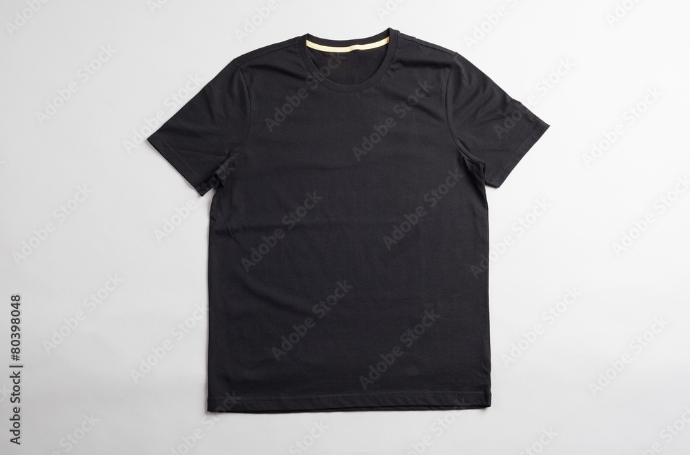 Black tshirt template ready for your graphic design. Stock Photo ...